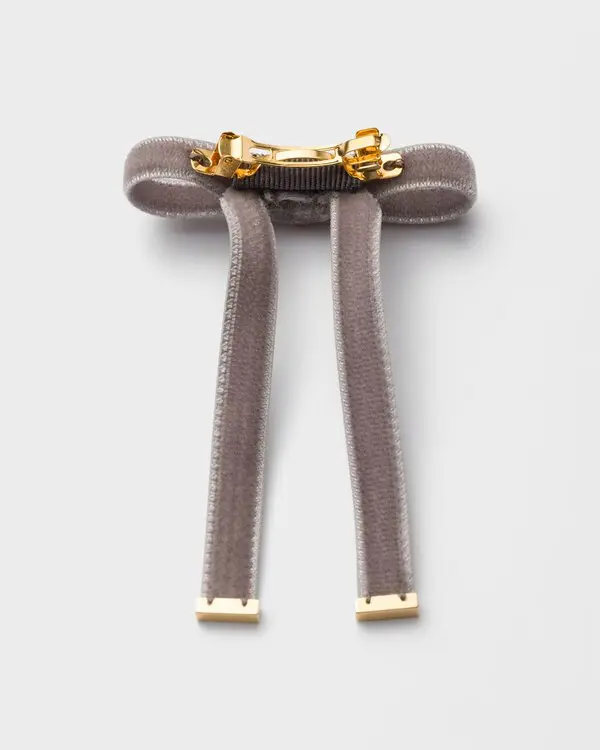 Prada Logo Velvet Hair Clip