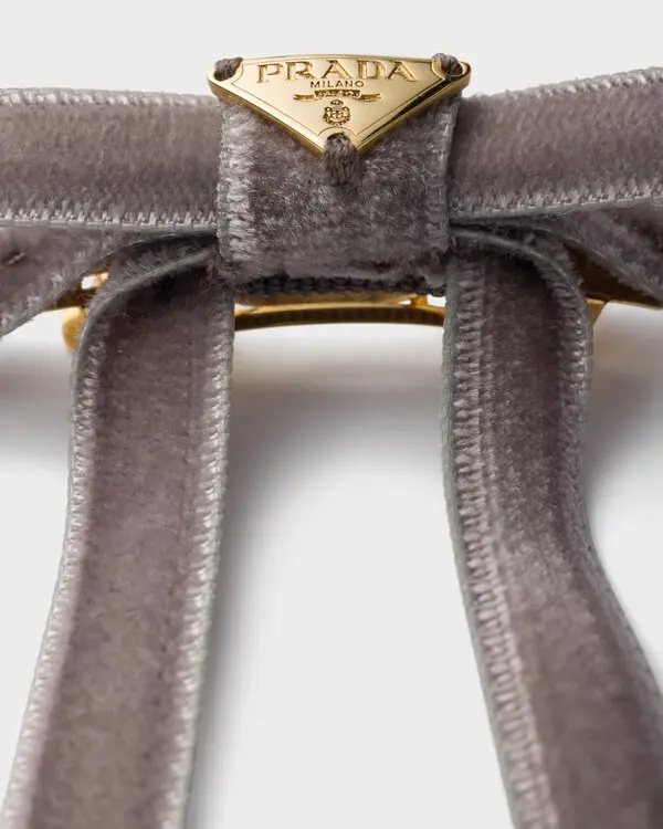 Prada Logo Velvet Hair Clip