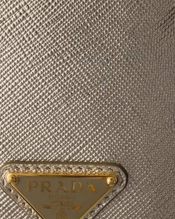 Prada Triangle-logo Saffiano-leather Badge-holder
