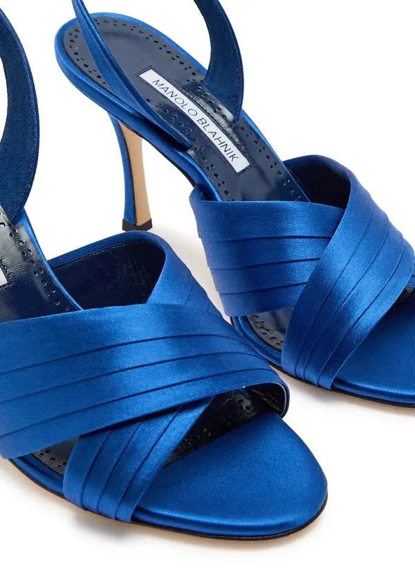Manolo Blahnik Ruched Strap High Heels