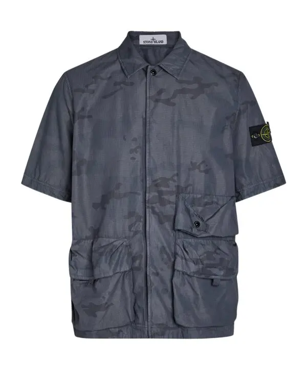 Stone Island Camo-print Cotton-blend Shirt