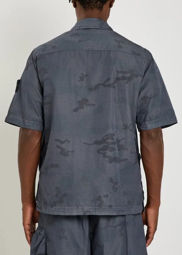 Stone Island Camo-print Cotton-blend Shirt