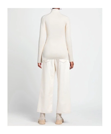 GANNI Mandarin Collar Long Sleeve Polo Neck Top