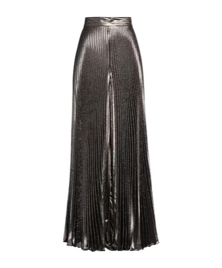 Max Mara High-waisted Pleated Metallic Wide-leg Pants