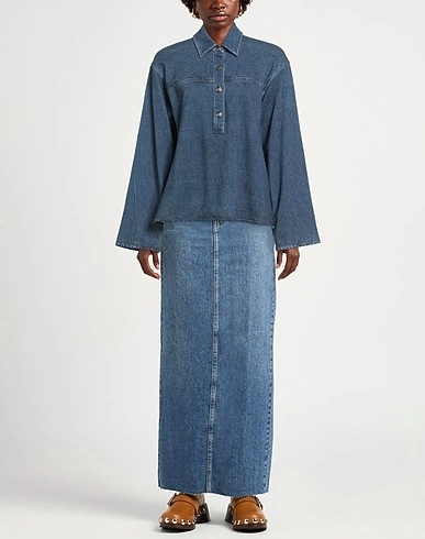 Rag & Bone Solid-colored Long-sleeved Denim Top