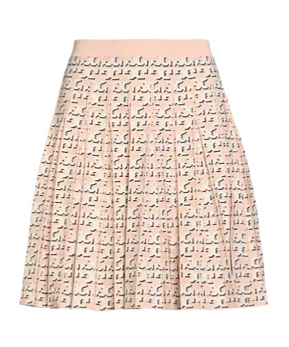Tory Burch Pleated Knit Mini Skirt With Logo Print