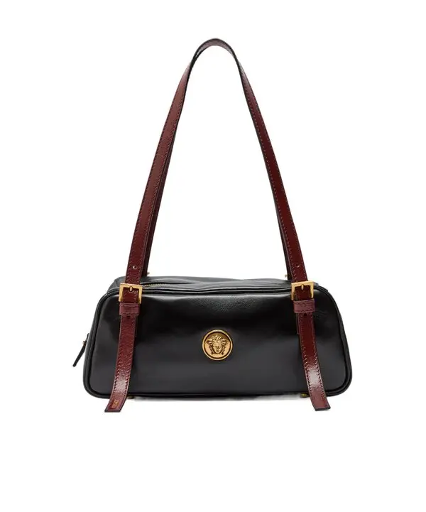 Versace Small Leather Shoulder Bag - Black
