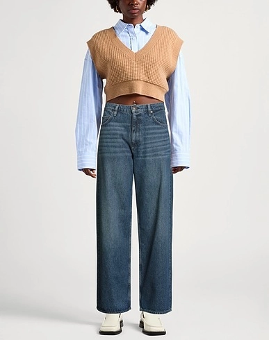 Rag & Bone Wide-leg Dark Wash Jeans - Blue