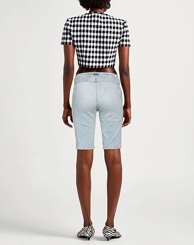 DIESEL® Medium Wash Denim Shorts With Belt Detail