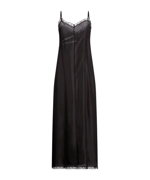 MAISON MARGIELA Sleeveless V-neck Maxi Slip Dress With Lace Trim