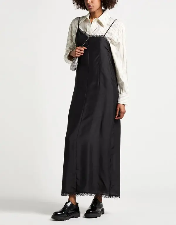 MAISON MARGIELA Sleeveless V-neck Maxi Slip Dress With Lace Trim