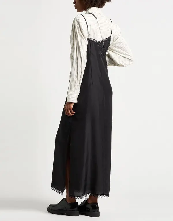 MAISON MARGIELA Sleeveless V-neck Maxi Slip Dress With Lace Trim
