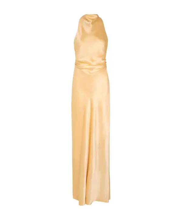 REFORMATION Silk Maxi Dress - Nude