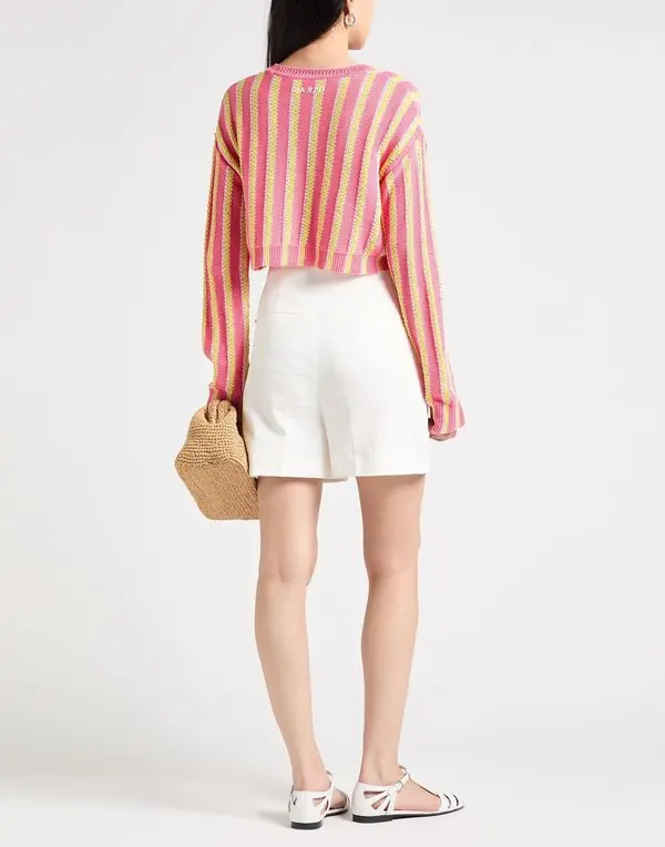 Marni Crochet-knit Striped Cropped Jumper