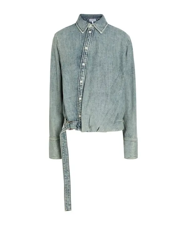 Loewe Draped Belted Denim Shirt