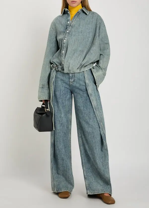 Loewe Draped Belted Denim Shirt