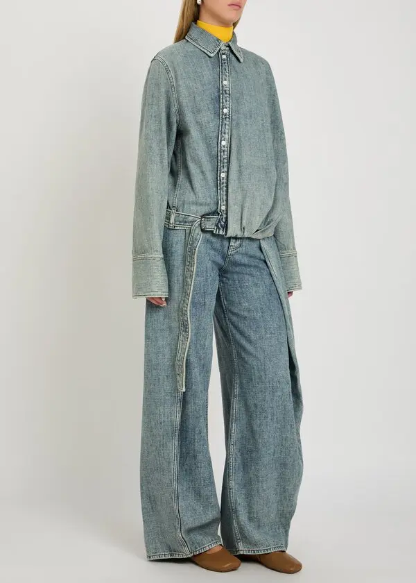 Loewe Draped Belted Denim Shirt