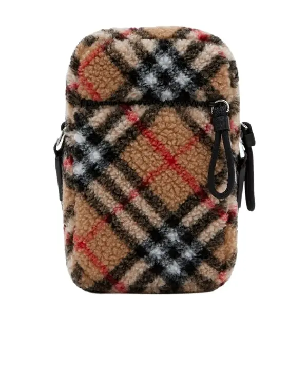 Burberry Check-pattern Fleece Shoulder Bag