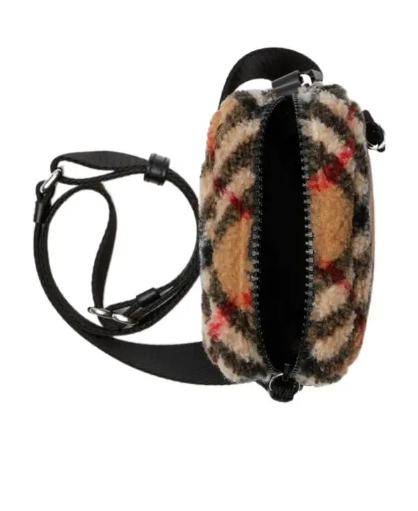 Burberry Check-pattern Fleece Shoulder Bag