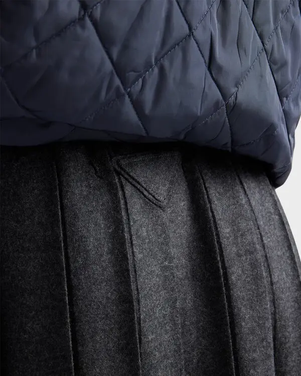 Prada Pleated Jersey Skirt With Drawstring Closure - Slate Grey