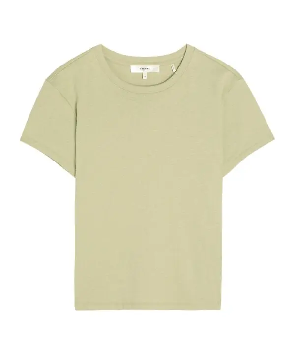 FRAME Ribbed Crew Neck T-shirt - Nude