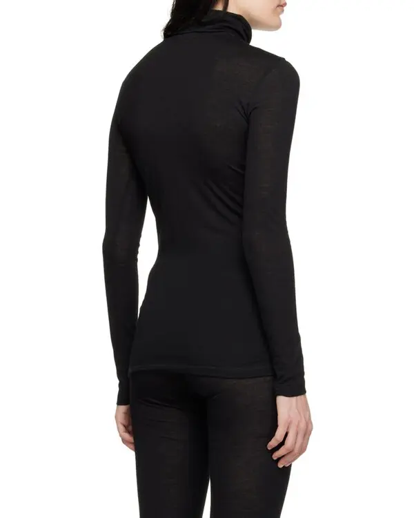 JIL SANDER Long-sleeved Knitted Top With Half-zip - Black