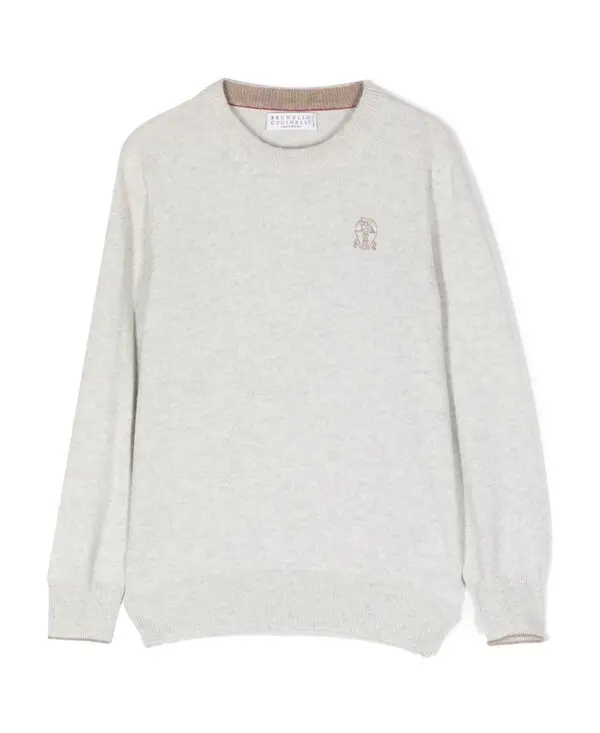 Brunello Cucinelli Cashmere Jumper With Logo Embroidery