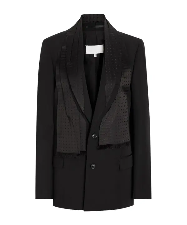 MAISON MARGIELA Wool Polka Dot Coat - Black