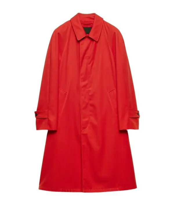 Prada Technical Gabardine Coat - Red