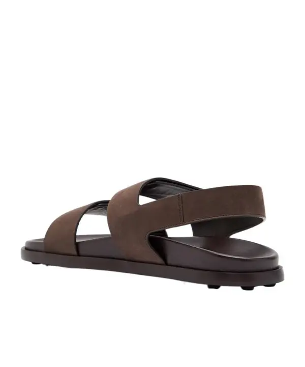 TOD'S Suede Sandals With Designer Plaques