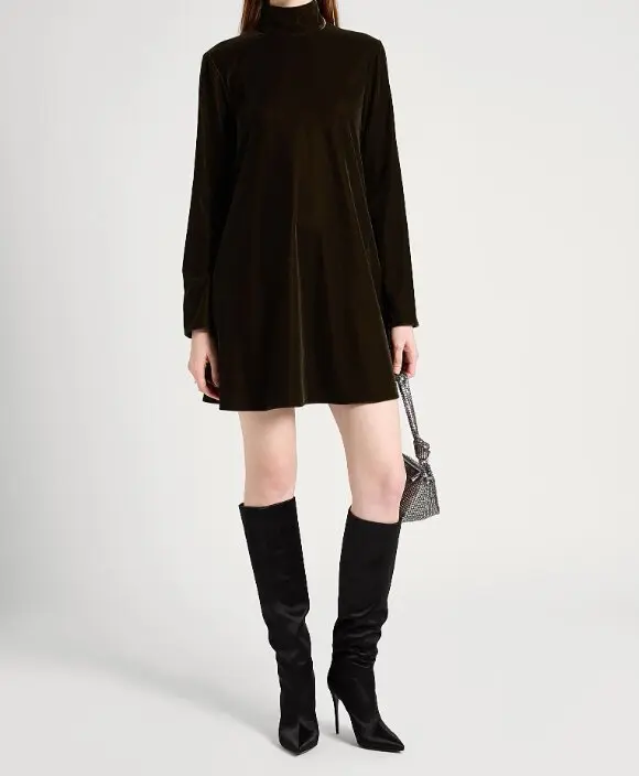 MAXCO. Max&co. Velvet Turtleneck Long Sleeve Dress