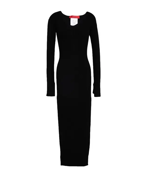 MAXCO. Max&co. Ribbed V-neck Midi Dress