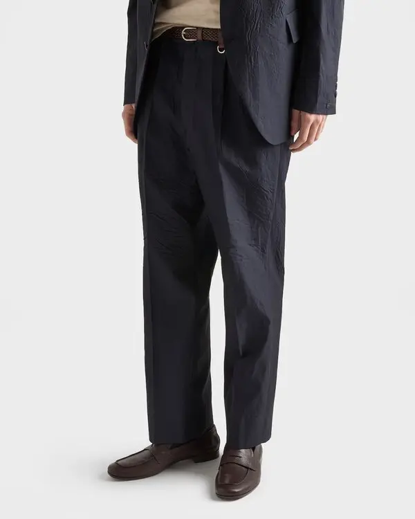 Prada Cotton And Silk Blend Trousers