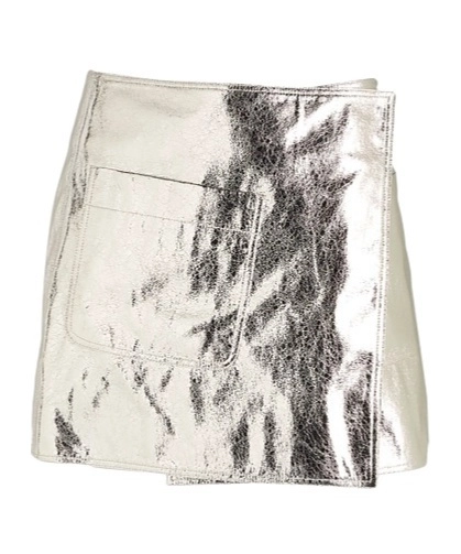 Rag & Bone Metallic Wrap Mini Skirt