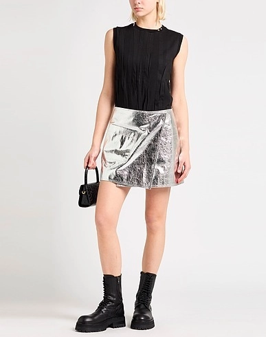 Rag & Bone Metallic Wrap Mini Skirt