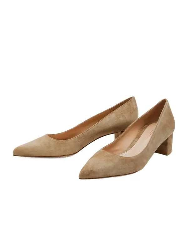 GIANVITO ROSSI Pointed-toe Block Heel Shoes