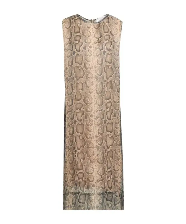 Sportmax Snakeskin-print Organza Midi Dress