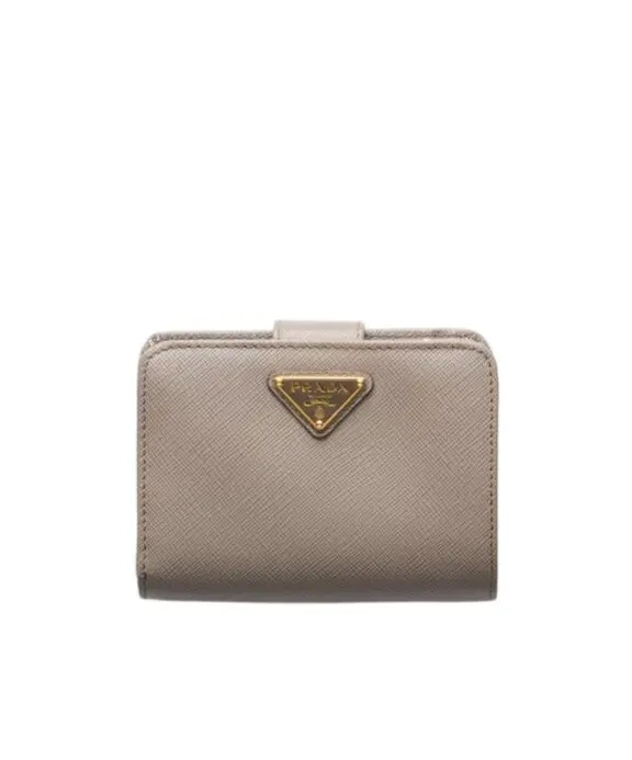Prada Small Triangle-logo Zip Wallet - Clay Ash