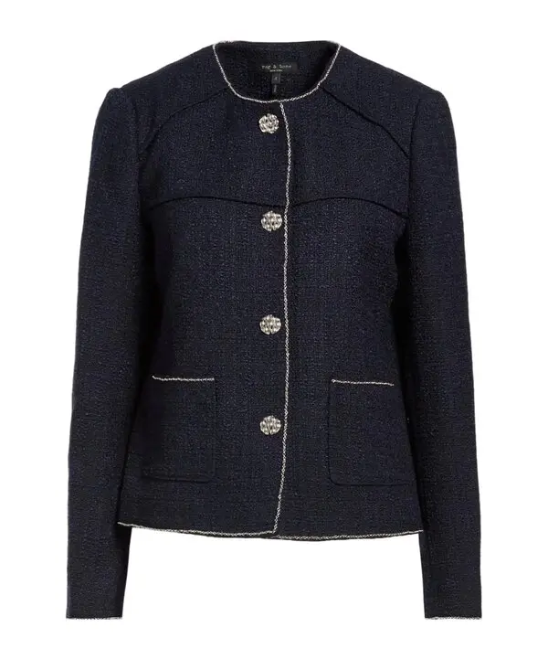 Rag & Bone Patchwork Tweed Coat - Black