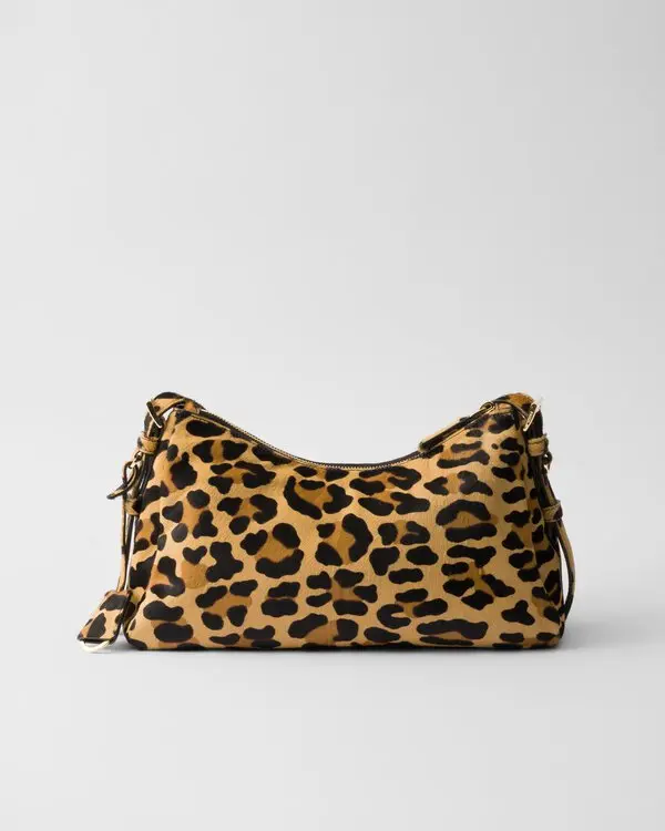 Prada Aimèe Medium Printed Leather Shoulder Bag - Honey-colored