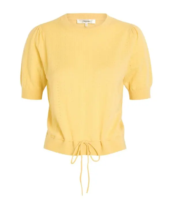 FRAME Crew Neck Drawstring Top
