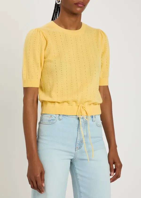 FRAME Crew Neck Drawstring Top