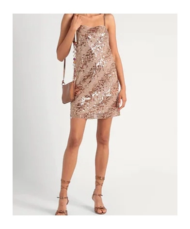 MAXCO. Max&co. Sequin Embellished Square Neck Sleeveless Dress