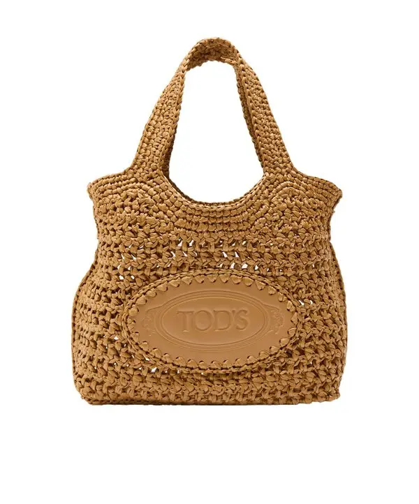 TOD'S Mancini Mini Raffia Top Handle Bag