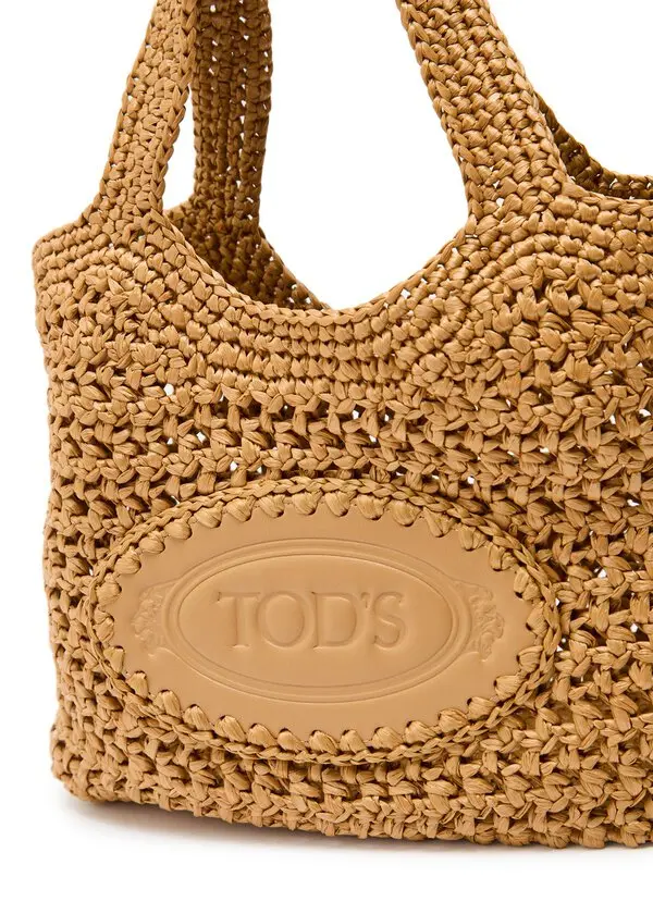 TOD'S Mancini Mini Raffia Top Handle Bag