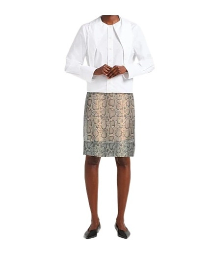 Sportmax Snakeskin-print Organza Midi Skirt