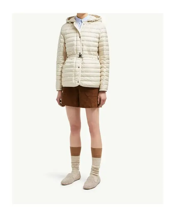 Moncler Oredon Hooded Down Jacket With Belt