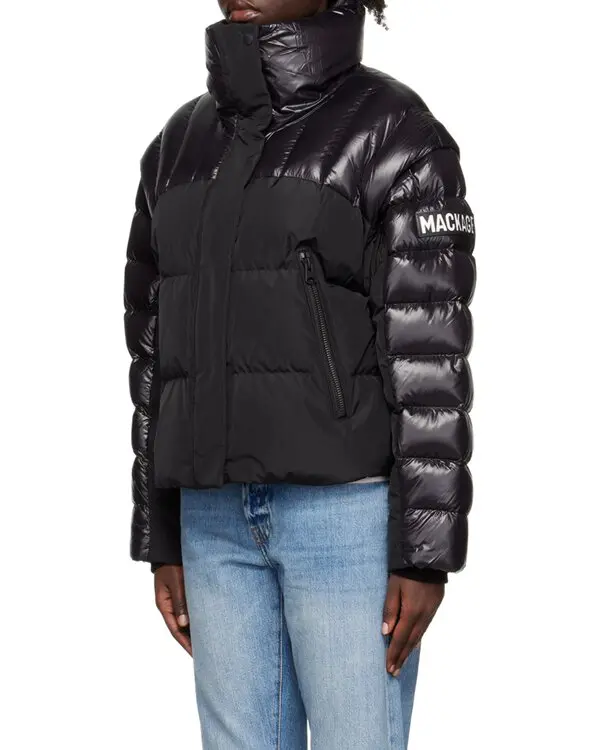 Mackage Vesna Down Jacket With Detachable Sleeves And Stand Collar
