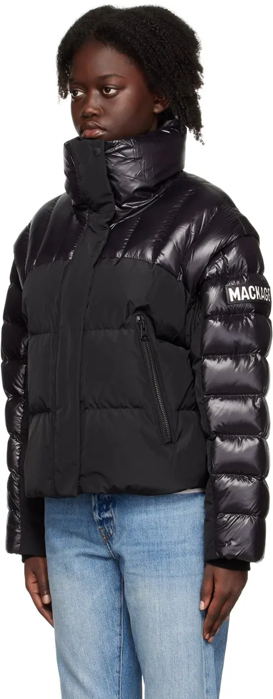 Mackage Vesna Down Jacket With Detachable Sleeves And Stand Collar