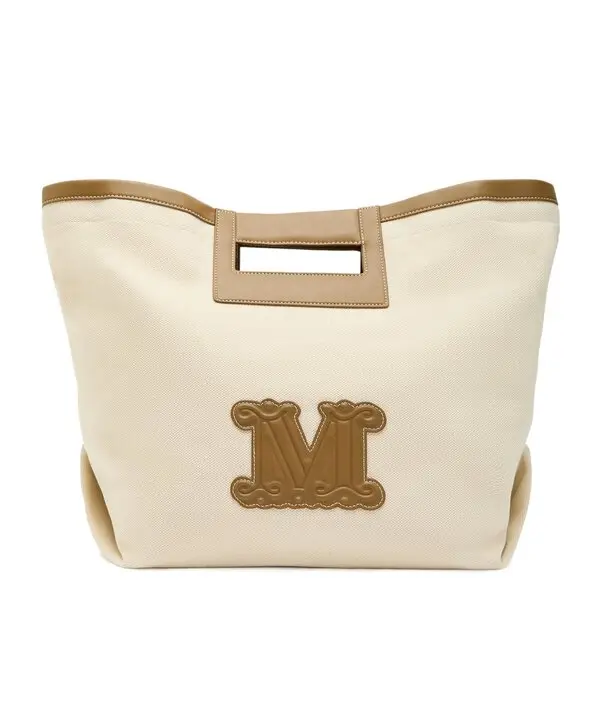 Max Mara Logo-appliquéd Canvas Tote Bag